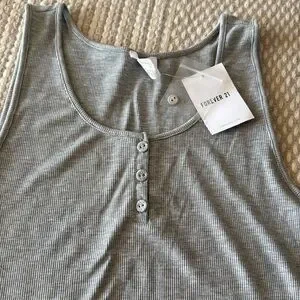 Forever 21 | Tops | Nwt Forever 2 Sleep Button Tank | Poshmark